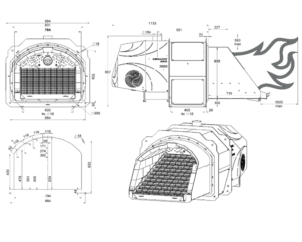 Пеллетная горелка KOTLOV XO Ceramic PRO 1000 кВт - цена, описание на kotlov.by